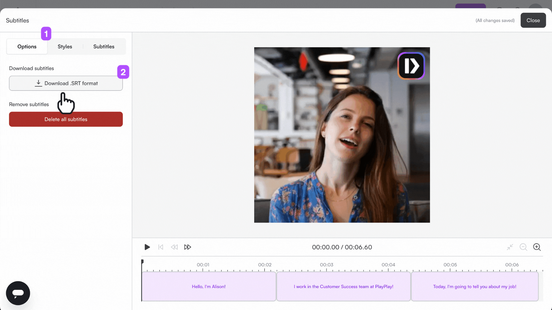 How do I export the subtitles of my interview? – PlayPlay