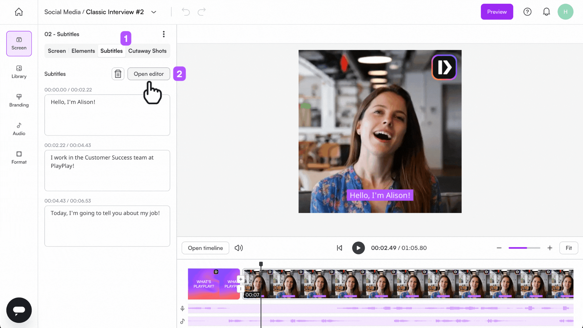 How do I export the subtitles of my interview? – PlayPlay